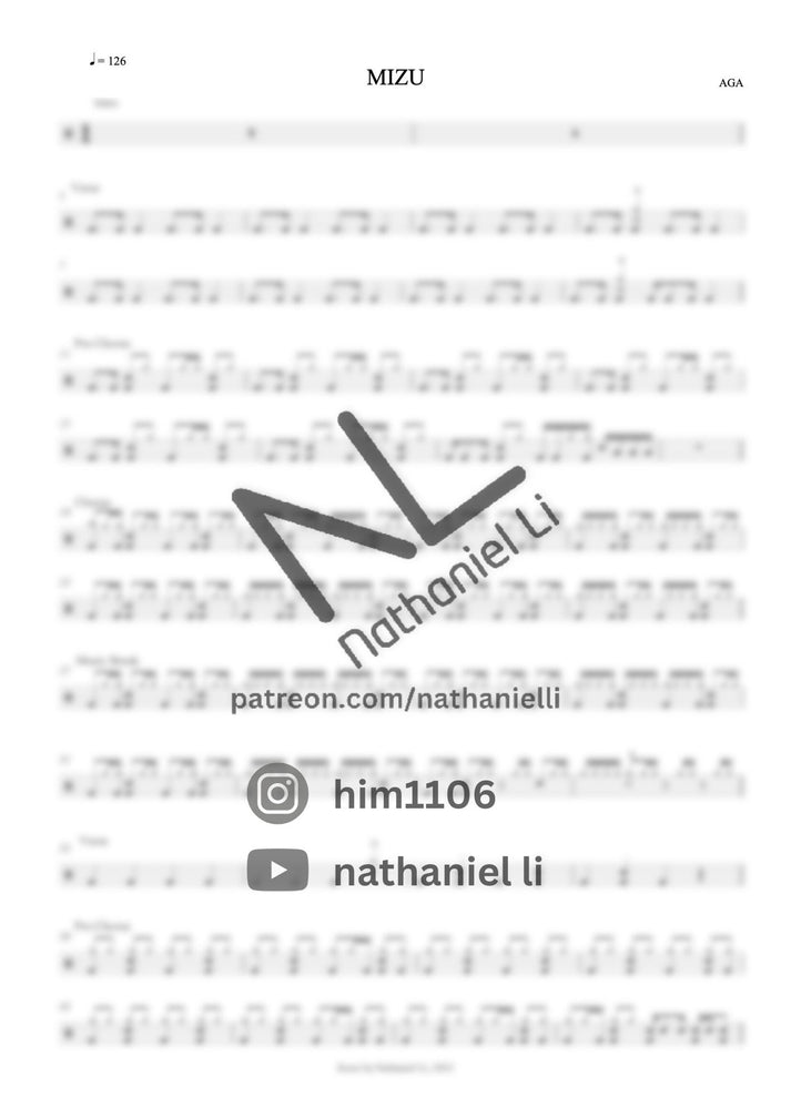 AGA - MIZU | 鼓譜 – TAB Generation